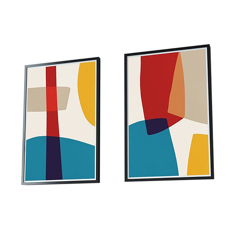 Cuadro Díptico Geometricos Colores 50x70cm DE CASA | falabella.com
