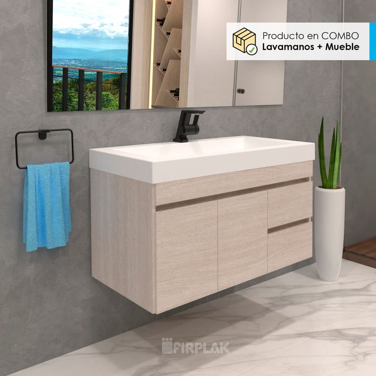 Kit Lavamanos Genova 94x48 bco-Mbl Viteli Cierre L Mali FIRPLAK ...