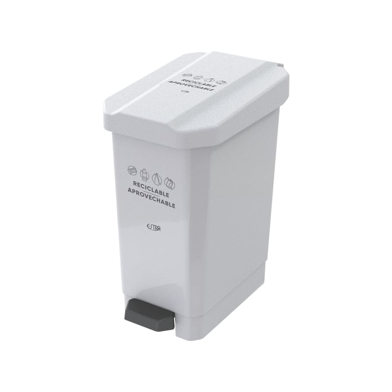 Caneca Plástica 44L Blanco Para Reciclable Con Pedal ESTRA | falabella.com