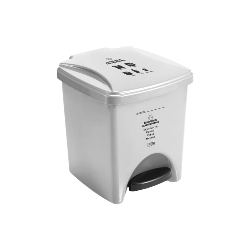 Caneca Plástica 20L Blanco Para Reciclable Con Pedal ESTRA | falabella.com