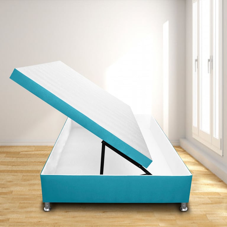 Cama Baúl Horizontal Doble 140x190 Microfibra Azul MAGIC CLASS ...
