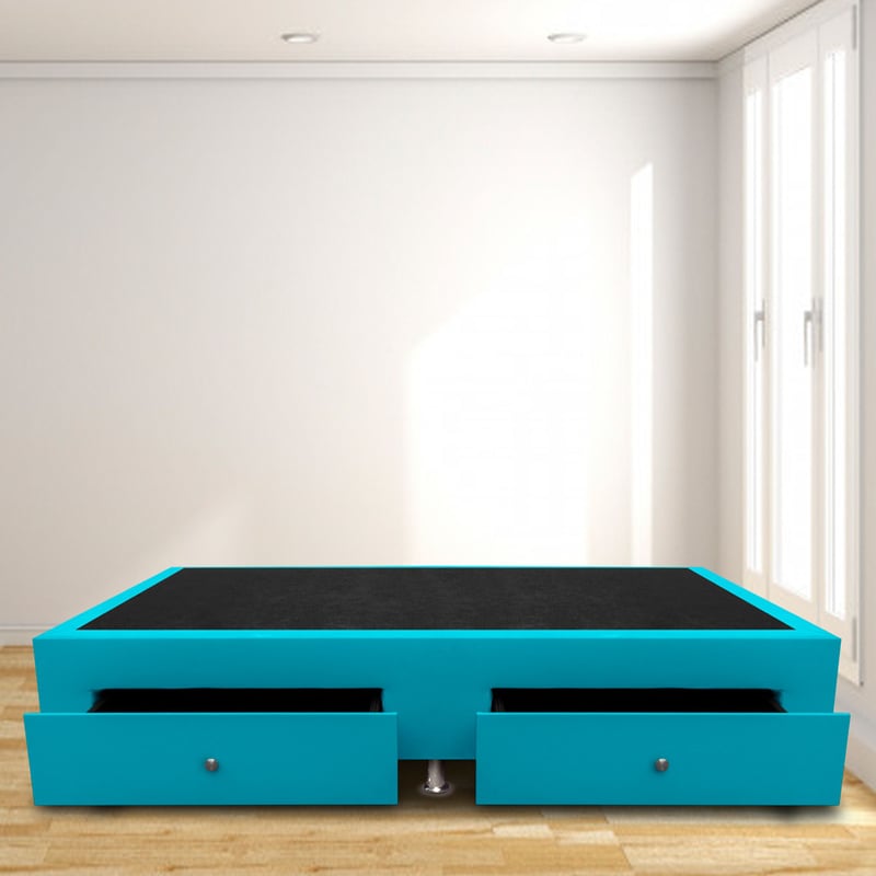 Base Cama con Cajones Doble 140x190 Ecocuero Azul MAGIC CLASS ...