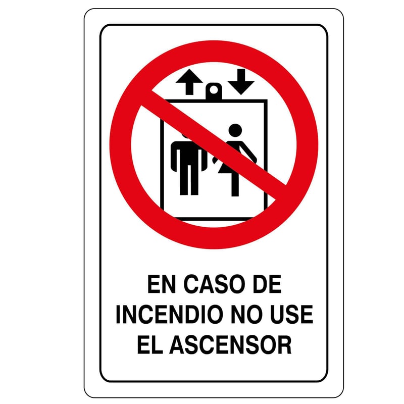Señal Caso De Incendio No Use Ascensor 22X15 GENERICO | falabella.com