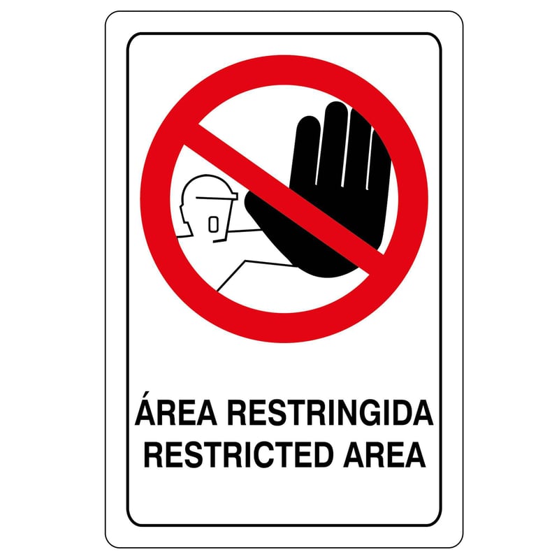 Señal Área Restringida 32.5X22.5 Cm GENERICO | falabella.com