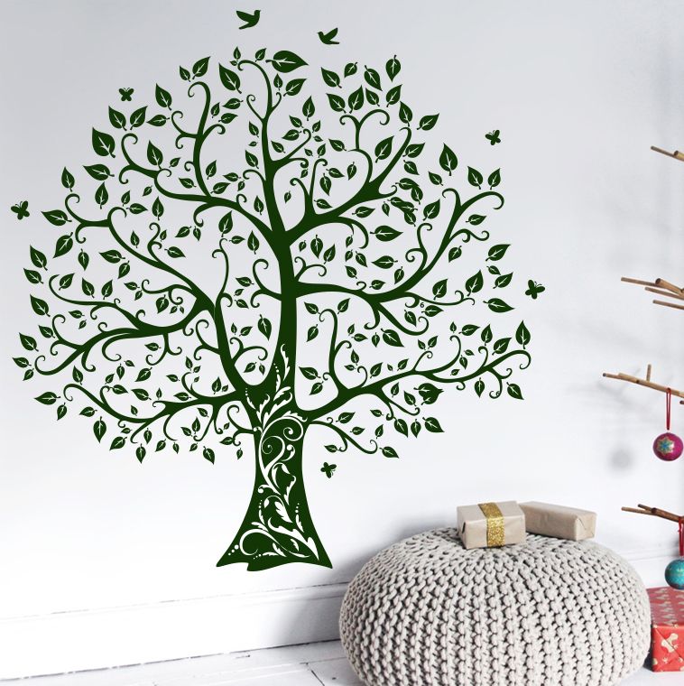 Vinilo Árbol Multiples Ramas y Arabesco 150x140 VINILOVERS | falabella.com