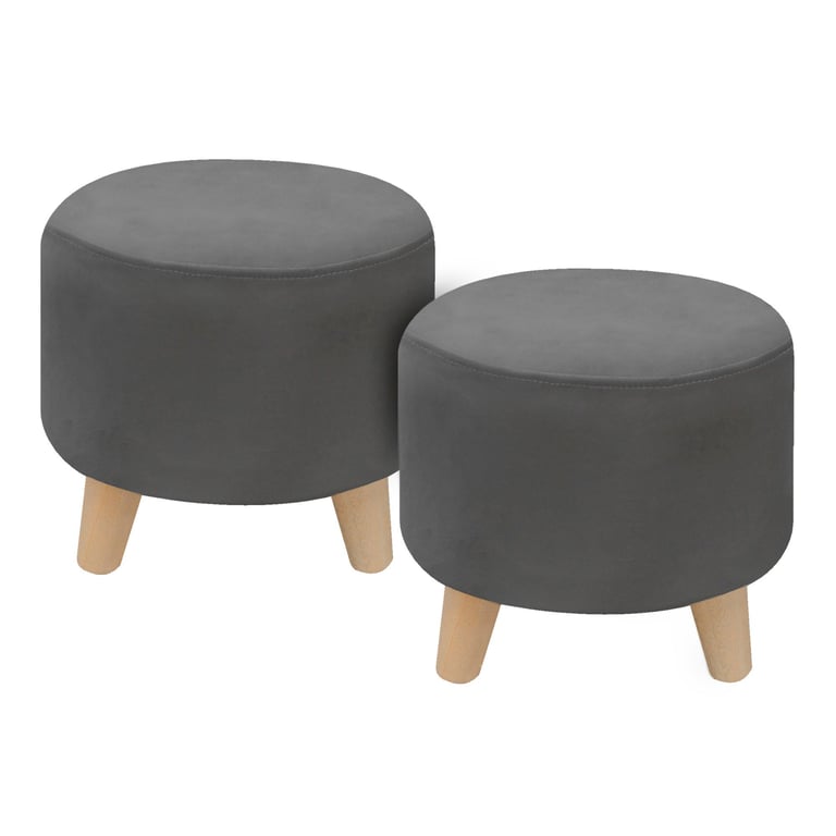 Set x2 Puff Circular Sídney 28x30x30 Gris DORMILANDIA | falabella.com