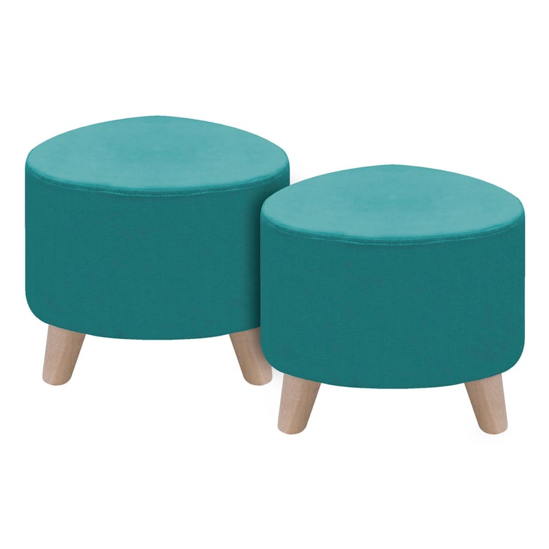 Set x2 Puff Triangular Sídney 28x30x30 Turquesa DORMILANDIA | falabella.com