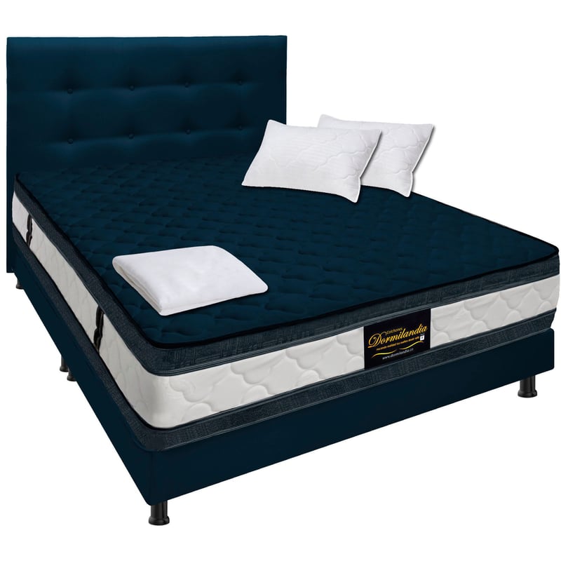 Mega Combo Colchón Azul 160x190 Resortado Marshall DORMILANDIA ...