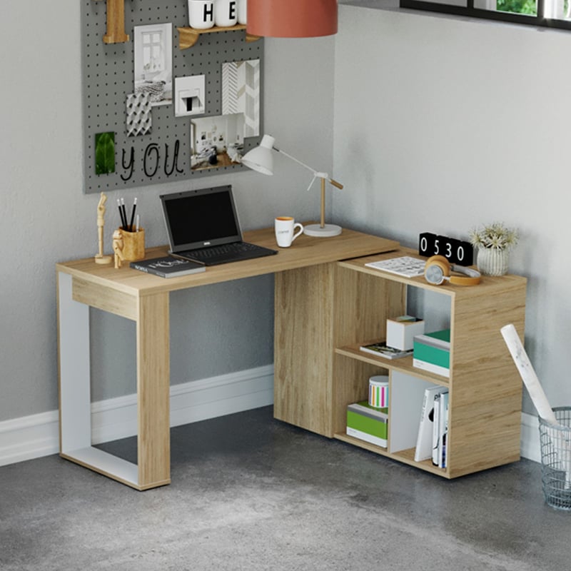 Estacion de Trabajo Quadratta 72.5x126.4x109.5cm Rovere HC JUST HOME ...