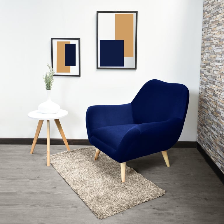 Poltrona Cannes 85x84x78 En Tela Denver Azul HOGAR VENECIA | falabella.com