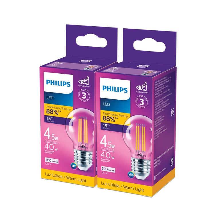 Set X 2 Bombillo Led Filamento Clasic G16.5 PHILIPS | falabella.com