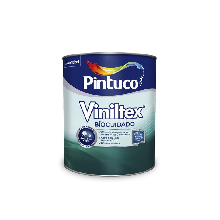 Pintura para Interior y Exterior Biocuidado Blanco 1/4 Galón PINTUCO ...