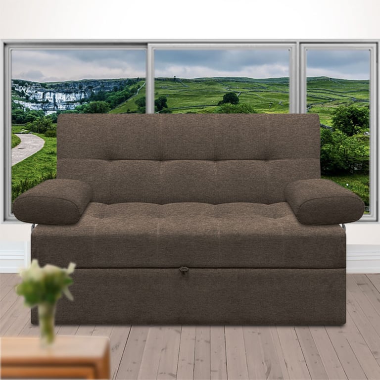 Sofá Cama Moscú Cuero Sintético Café MAGIC CLASS | falabella.com