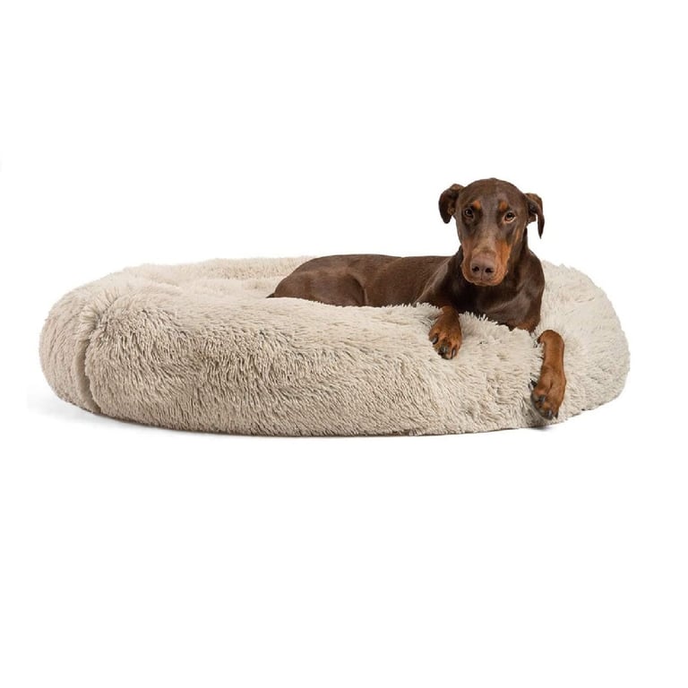 Cama Puff Para Perro 120x120x15cm Grande XL Beige Banzay BANZAY ...