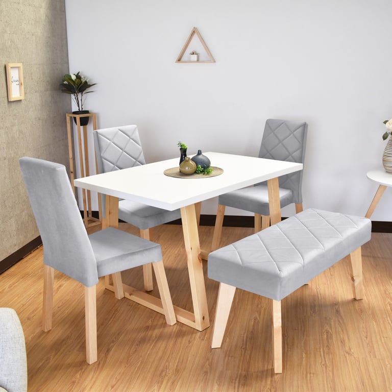 Juego Comedor Andara Liverpool y Butaco 4 Puestos Plata HOGAR VENECIA ...