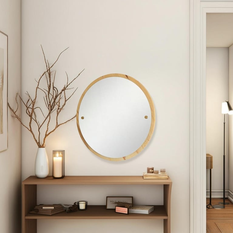 Espejo Zoe 40cm. Marco Pino. Apliques Bronce GENERICO | falabella.com