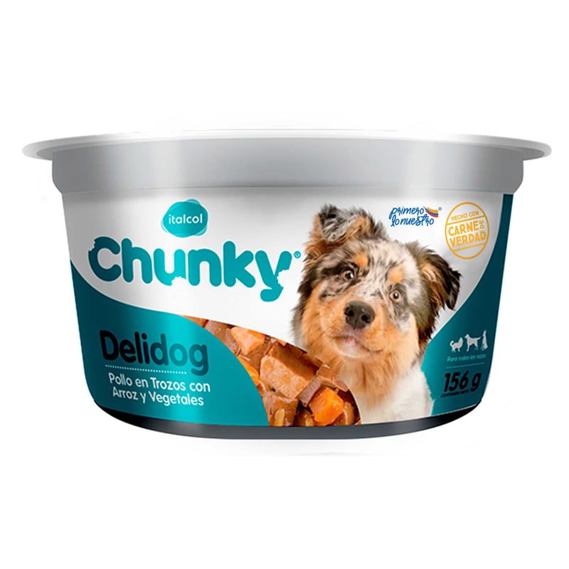 Alimento Humedo Para Perro Pote Pollo Arroz y Vegetales Chunky 156 gr ...