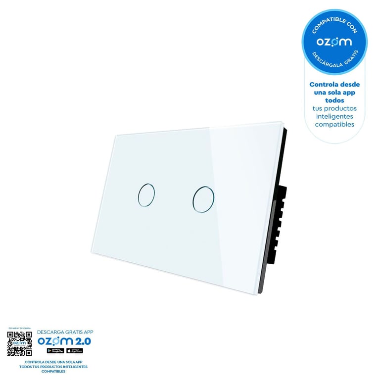 Interruptor Doble Smart Home Touch White Wifi MERCURY | falabella.com