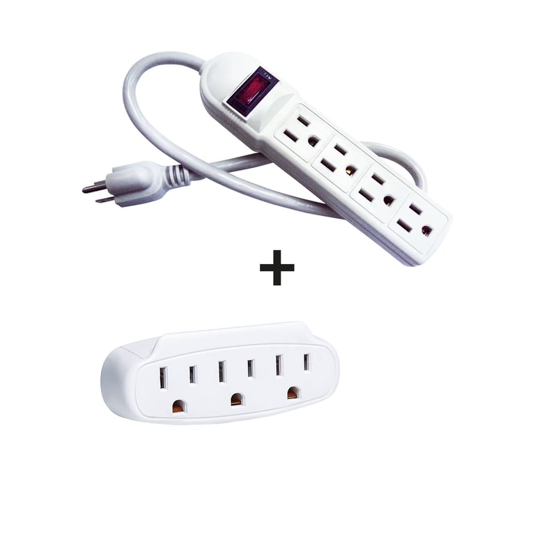 Kit -1 Multitoma De 4 Salidas P/T -1 Multitoma De Pared De 3 Salidas P ...