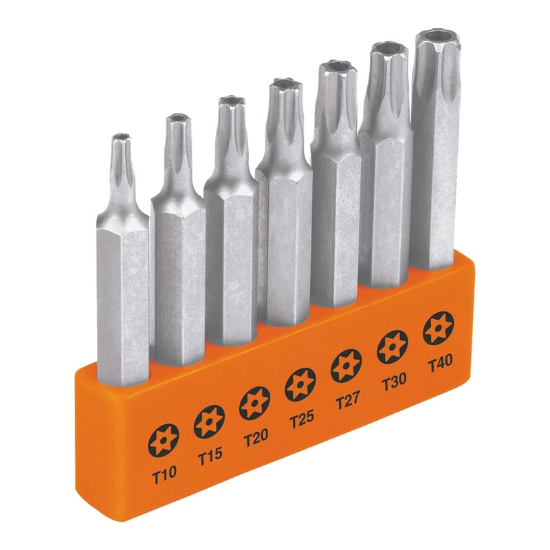 Juego de Puntas 7 Piezas Torx con Pin de Seguridad Largo de 2 Pulgadas ...