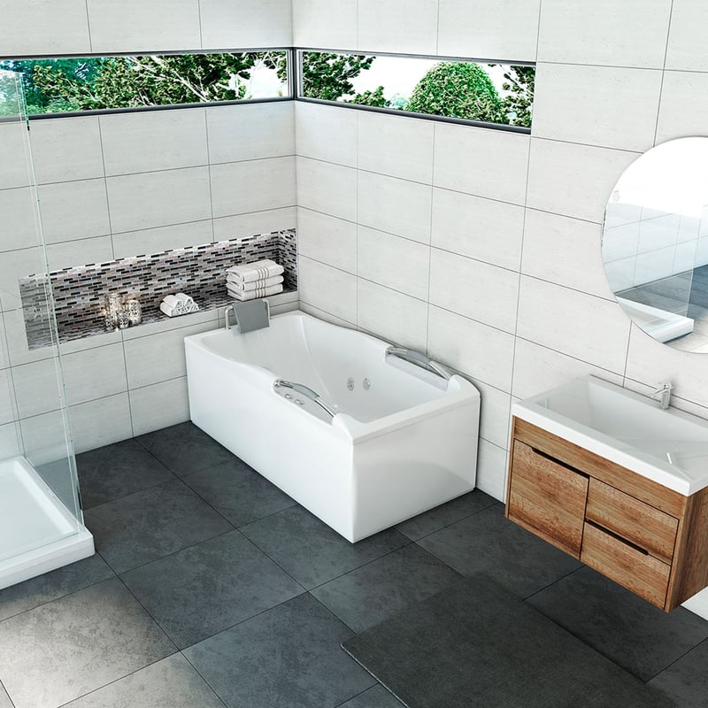 Jacuzzi Malta Plus Blanca Básica Izquierda 160x80cm Con Mantenedor De ...