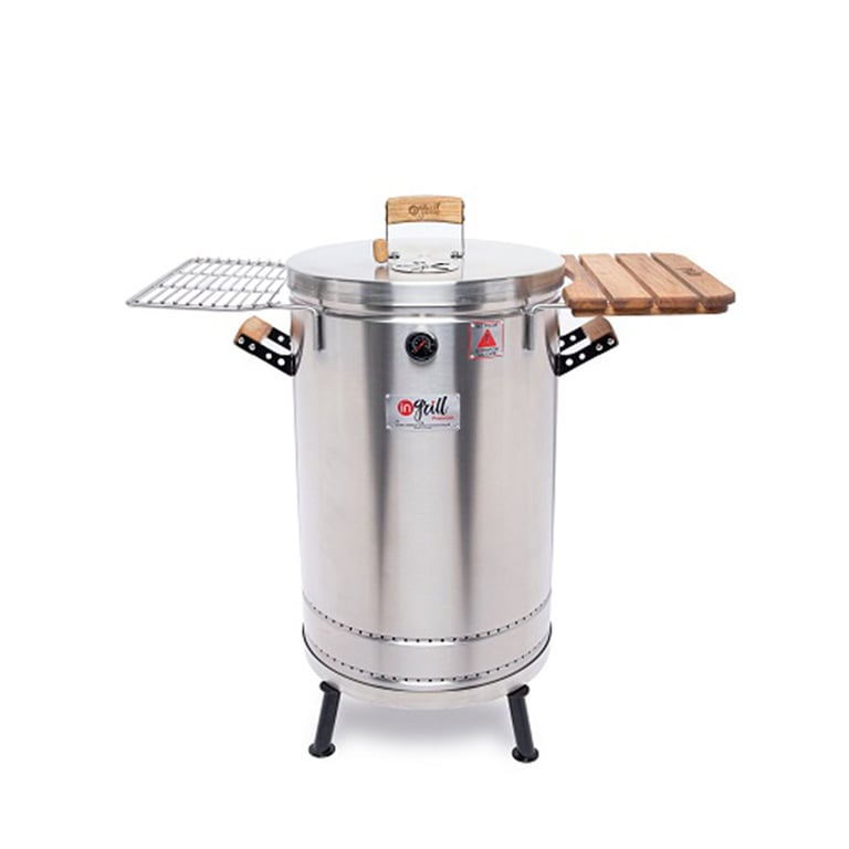 Barril Asador Acero Inoxidable 40x50 Cm Con Bandejas Laterales IN GRILL ...