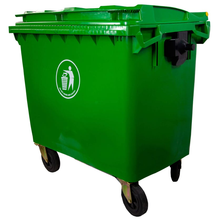Contenedor Con Ruedas Plástica 1100 Litros Verde Con Tapa - Homecenter ...