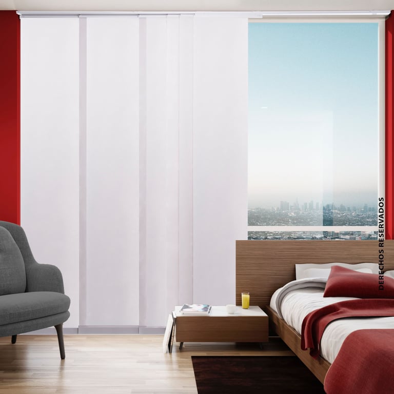 Cortina Panel Japonés Blackout Ancho 180cm Alto 220cm Color Blanco ...