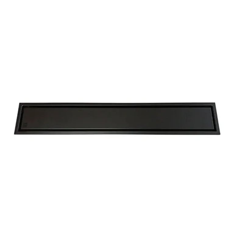 Rejilla Piso Rectangular Invisible de 80cm x 10cm Negro Mate GRIFOS ...