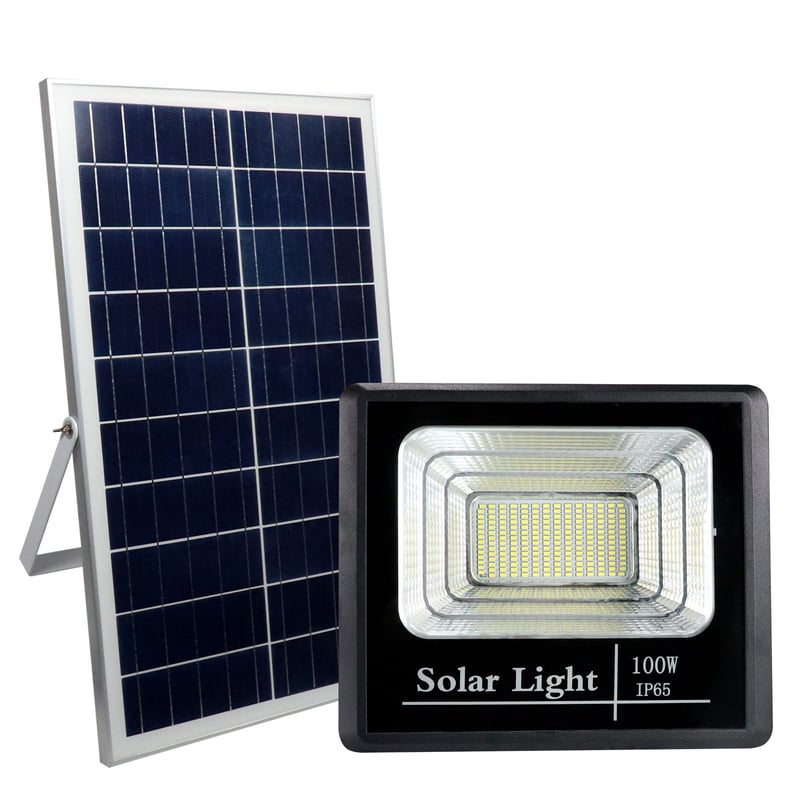 Reflector Led 100W con Control Remoto y Panel Solar ITALENER ...