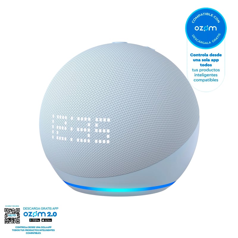 Echo Dot 5Ta Gen Altavoz Inteligente Alexa Y Reloj Azul AMAZON ...