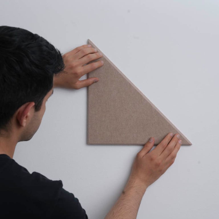 Paneles Acústicos Autoadhesivos Triángulos Beige Oscuro X 10 Unidades ...