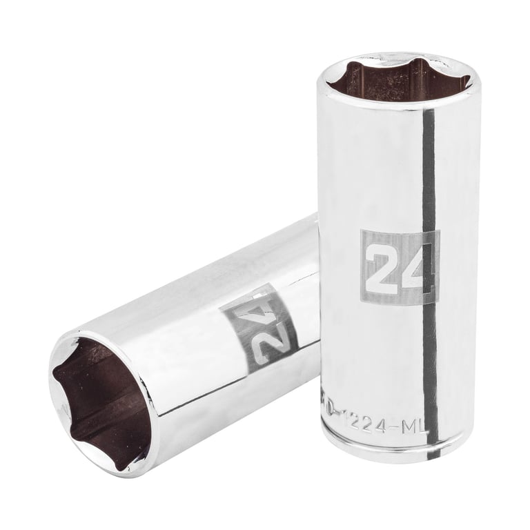 Copa Estándar Larga 24 mm de 6 Puntas Cuadrante de 1/2 Pulgada Truper ...