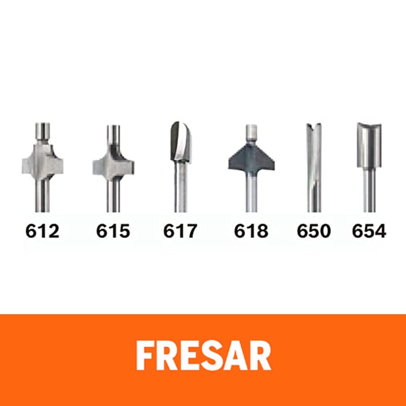 Kit de 6 Fresas para Madera DREMEL | falabella.com