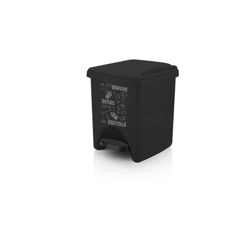Caneca Plástica 20L Negro Reuse-Reduce- Recycle Con Pedal ESTRA ...