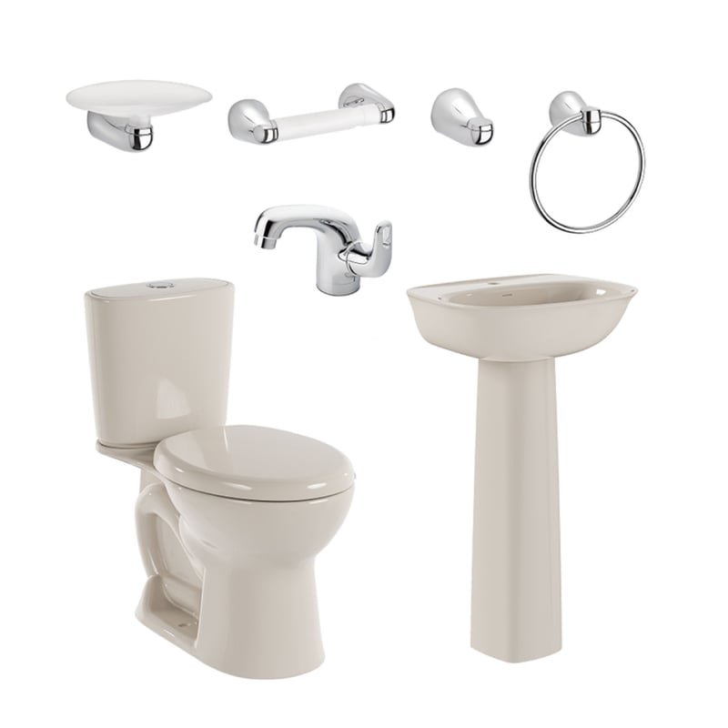 Combo Aluvia: Sanitario Aluvia Redondo Bone 2 Piezas + Lavamanos Aluvia ...