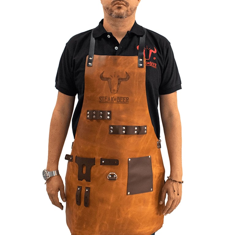 Delantal Parrillero Profesional en Cuero STEAK AND BEER | falabella.com