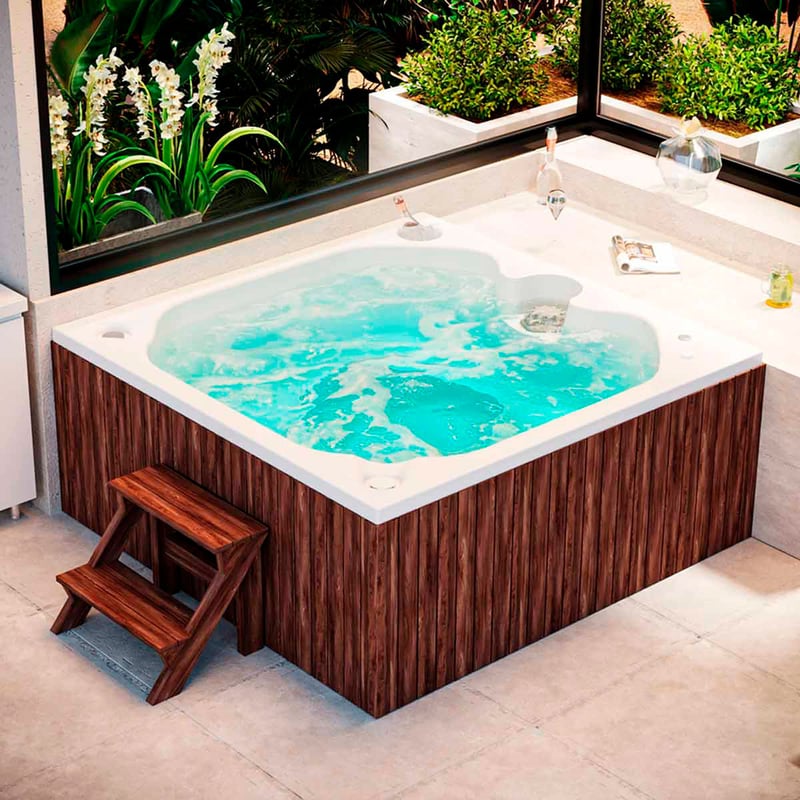 Hidromasaje Spa Santorini 180x180cm Basica Bco FIRPLAK | falabella.com