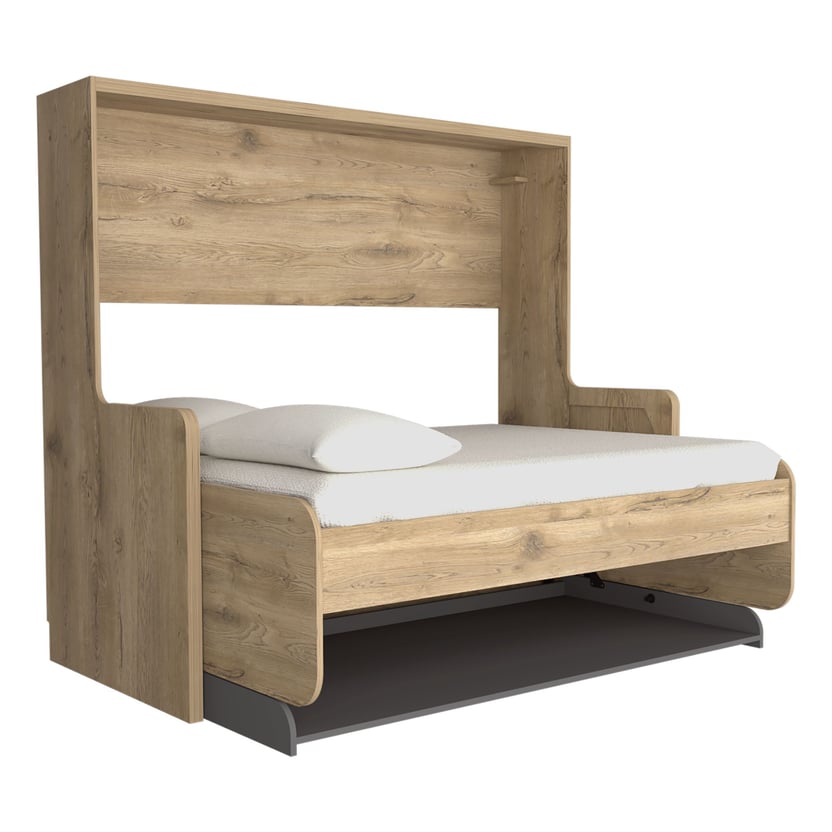 Cama Escritorio Doble Kentme Macadamia+Plomo 170.9x206x154.6 cm ...