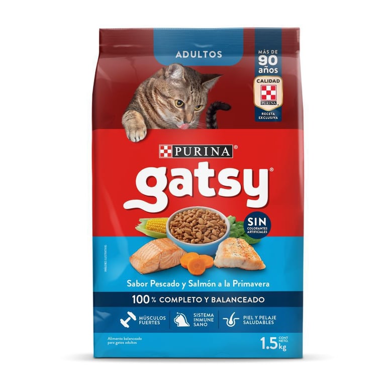 Alimento Seco Gatsy Adulto Pescado y Salmon 1.5kg GATSY | falabella.com