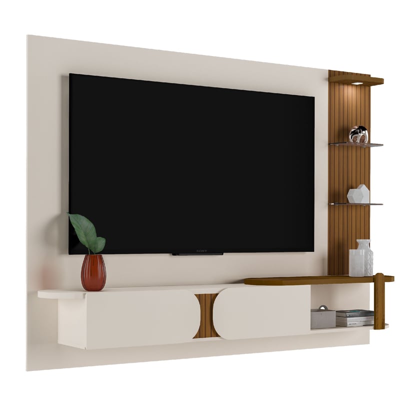 Panel Mueble de TV 70 Pulgadas Bertolini Incluye Soporte Blanco con ...