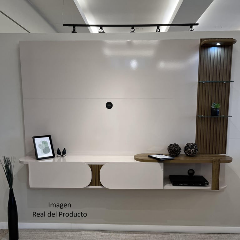 Panel Mueble de TV 70 Pulgadas Bertolini Incluye Soporte Blanco con ...