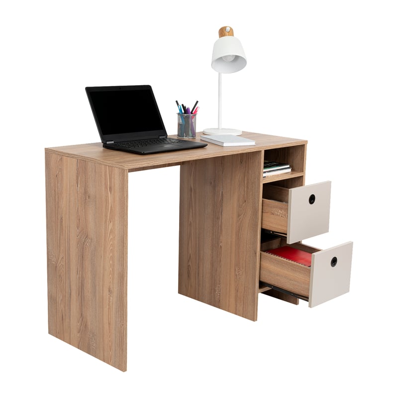 Escritorio Khali Z100 2 Cajones Rta Miel Taupe RTA DESIGN | falabella.com