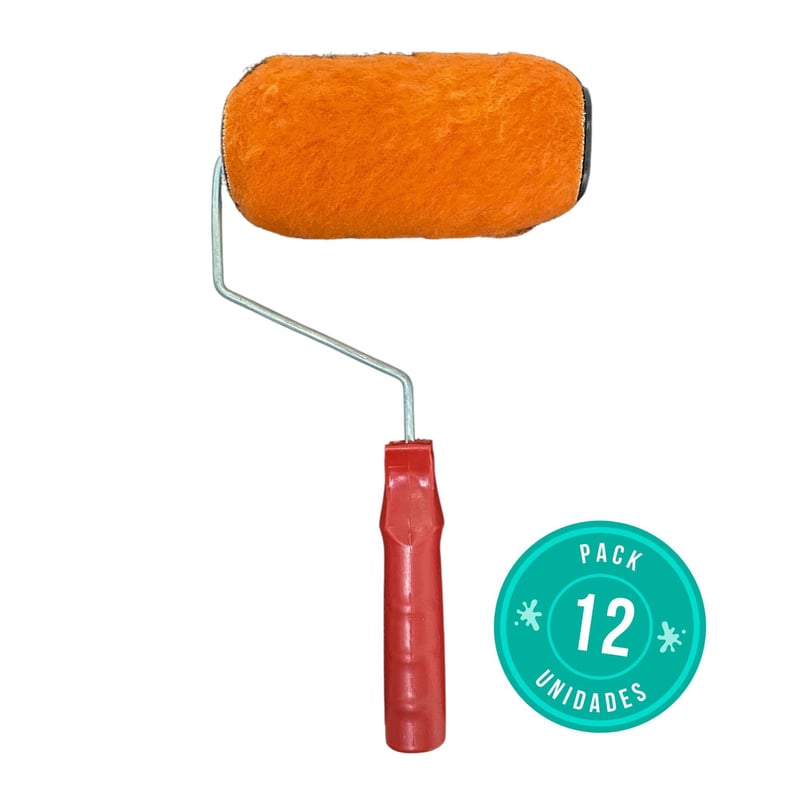 Rodillo 5" Felpa Acrilica Galonero Naranja 18mm Paq x 12 Unidades KROM ...