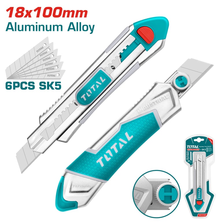 Bisturi Retractil De Alu Con 6 Cuchillas TOTAL TOOLS | falabella.com