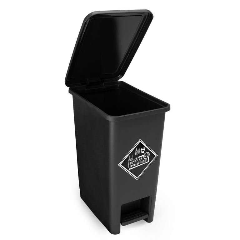 Caneca de Reciclaje Plástica Negra Con Pedal 12 Lts ENERGY PLUS ...