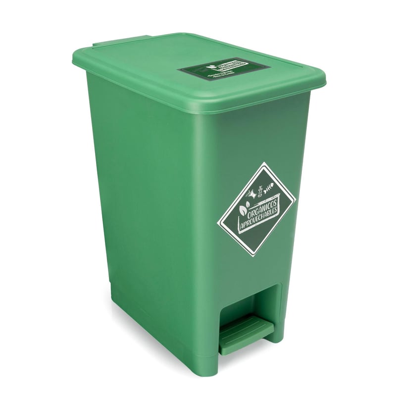 Caneca de Reciclaje Plástica Verde Con Pedal 12 Lts ENERGY PLUS ...