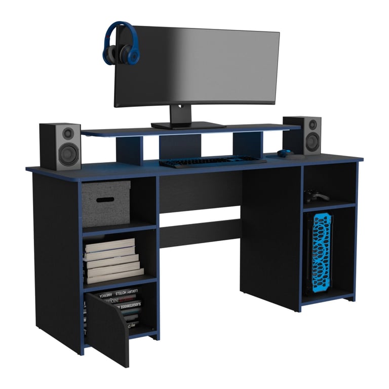 Escritorio Gamer Keria 88x157 Rta Wengue Azul RTA DESIGN | falabella.com