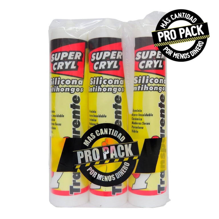 Silicona Antihongos Transparente 200 ml x 3 Unds Supercryl AFIX ...