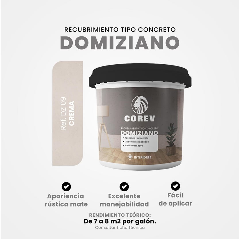Pintura Texturizada Domiziano Apariencia Concreto Galón Crema ...